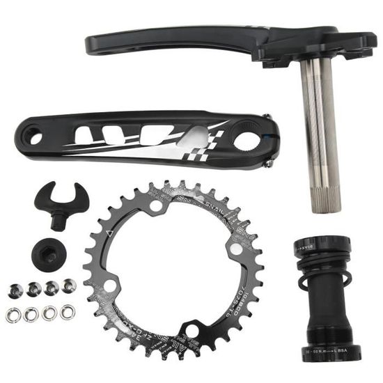 Zerone Pédalier de vélo VTT pédalier vélo manivelle creux plateau ...