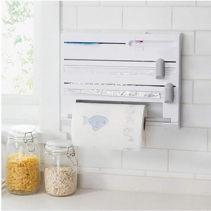 6 en 1 cuisine distributeur de Rouleaux Support pour essuie-tout + film ...