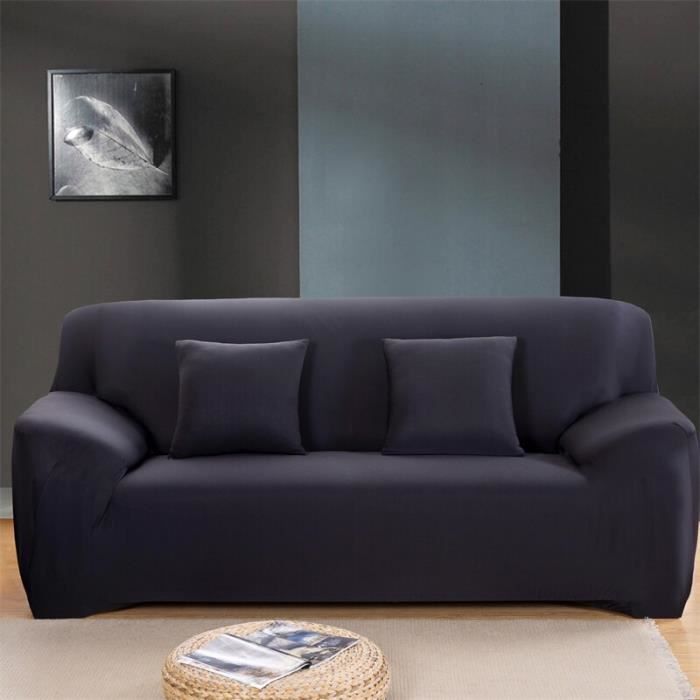 Housse de protection extensible pour canapé et fauteuil - GYROOR - Noir ...