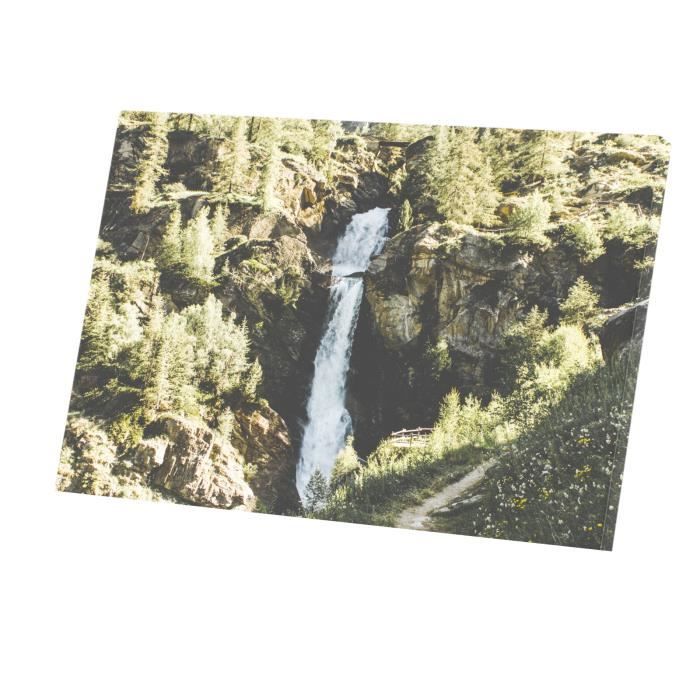 Tableau Décoratif Cascade dans Une Foret de Pins Paysage Montagne ...