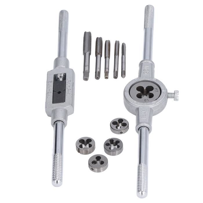 GOTOTOP kit de matrice de taraud Kit d'outils de taraudage de filetage manuel de clé à matrice ...