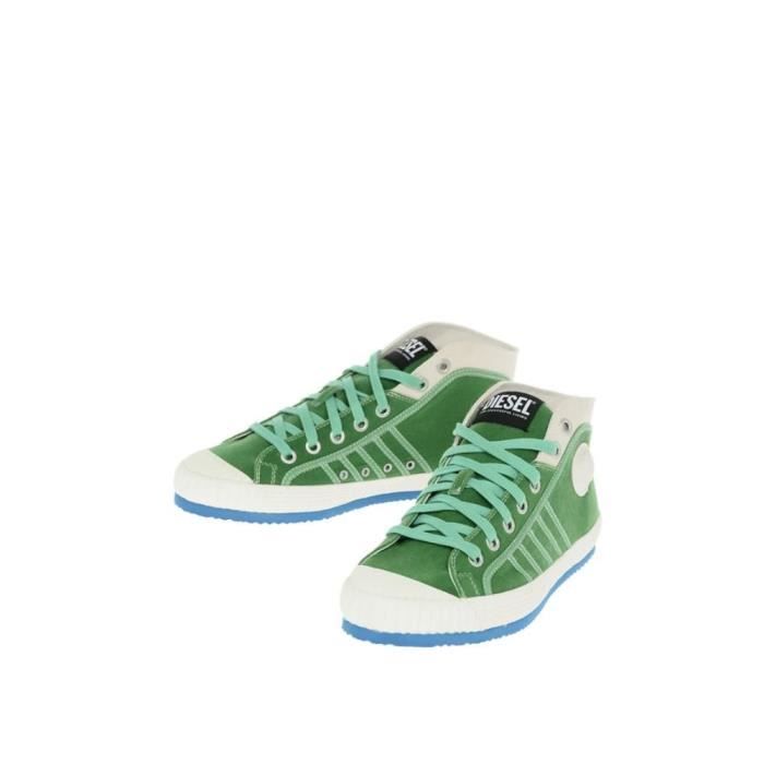 BASKETS MONTANTES DIESEL, AUTRES MATÉRIAUX 100%, couleur VERT, Outlet ...