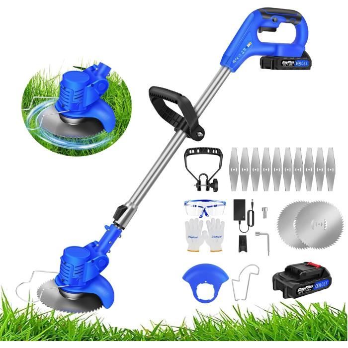 Debroussailleuse Electrique sans Fil 21V Coupe Bordure avec Batterie et Chargeur, Coupe-Herbe de ...
