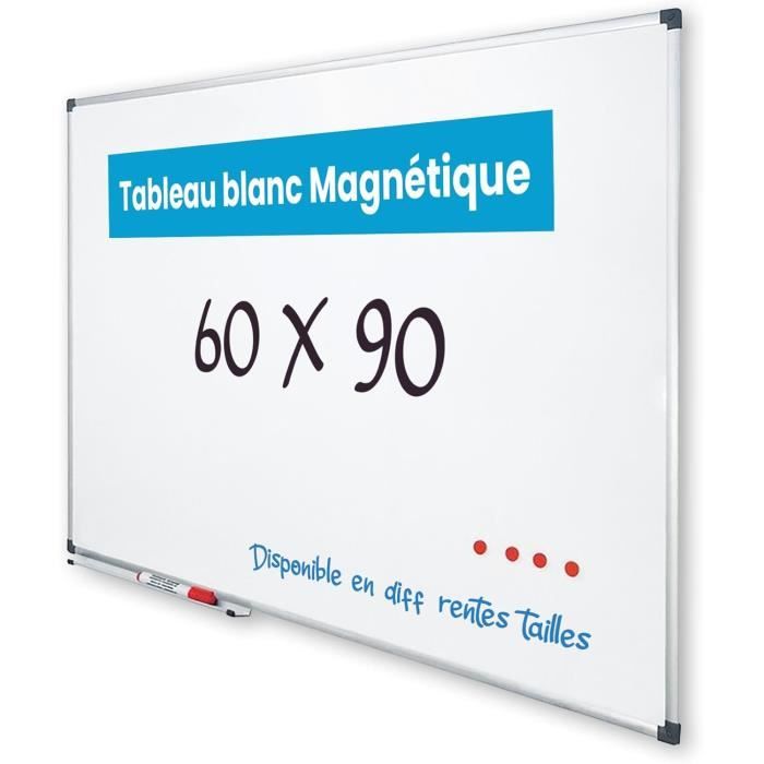 Tableau blanc 60x90 cm panneau blanc Cadre en aluminium | étagère à ...