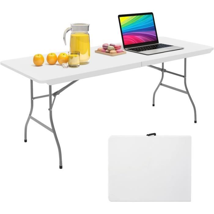 Todeco Table Pliante Camping, Table de Jardin Plastique, Traiteur ...