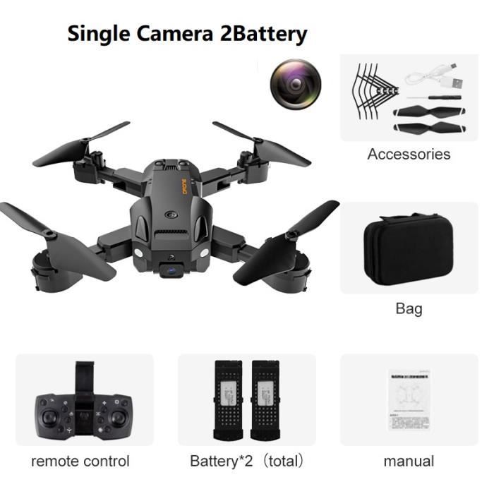 Black single 2B Drone Q6 4K RC avec Caméra Wifi et FPV, Photographie ...
