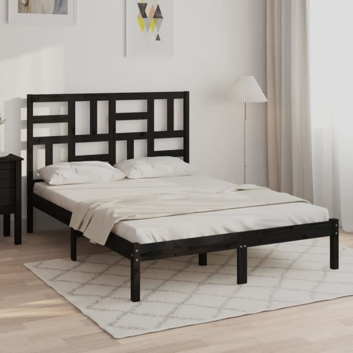 TRU Structure de Lit pour Matelas 140 x 190 cm, Lit Simple en Bois de ...