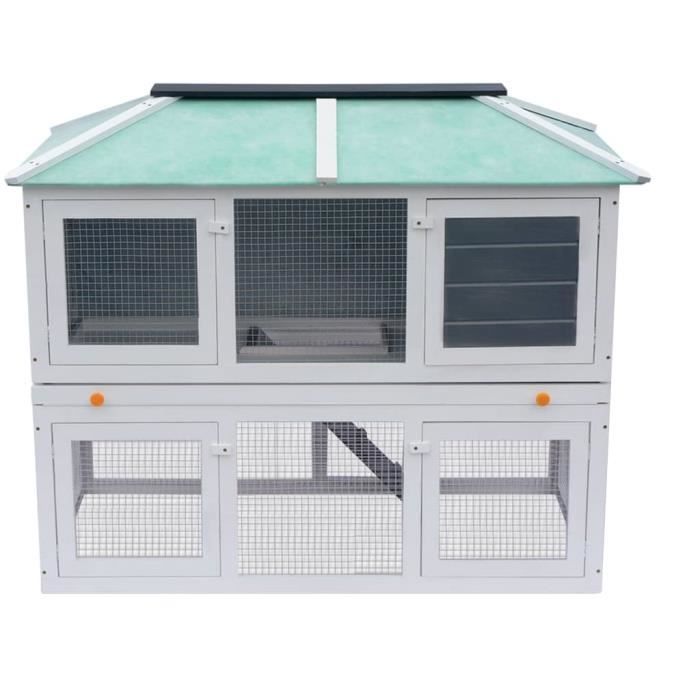 FANY Abris et cages pour petits animaux Cage double pour animaux Bois ...