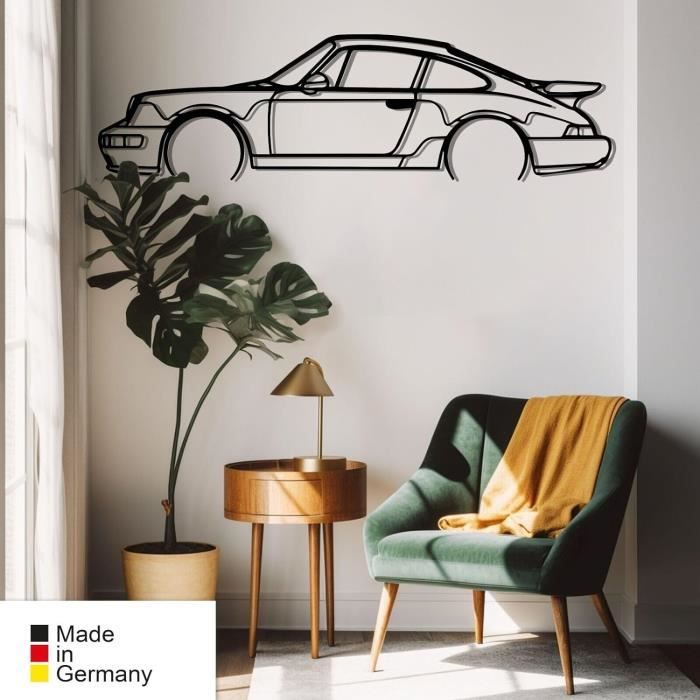 For Porsche 964 Tableau mural en métal, décoration murale, silhouette ...