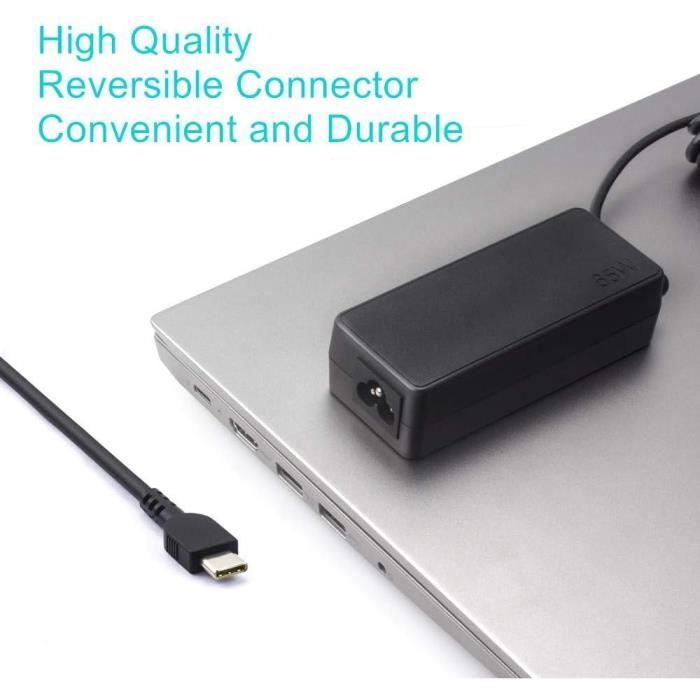 Chargeur Ordinateur Portable 65W USB C Compatible avec Lenovo ThinkPad ...