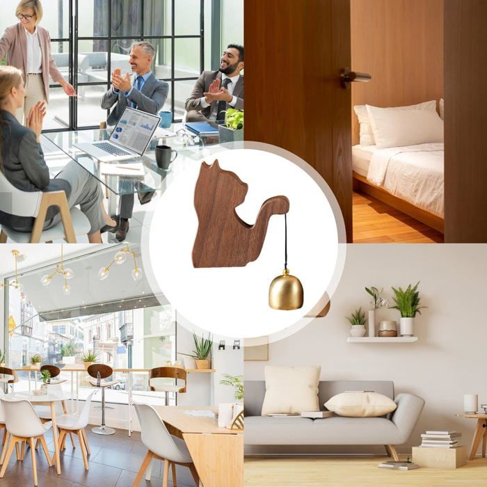 Carillons Cloche Porte Sonnette Bois Jolie Sonnette Porte Entrée ...