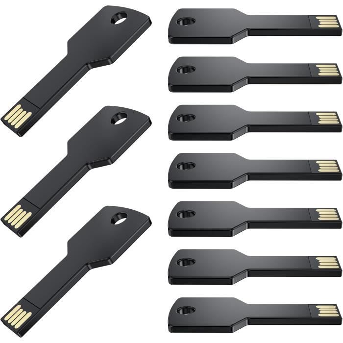 Clé USB 8Go Forme de Clé 10 Pièces USB 2.0 Noir Cle USB Nouveauté ...