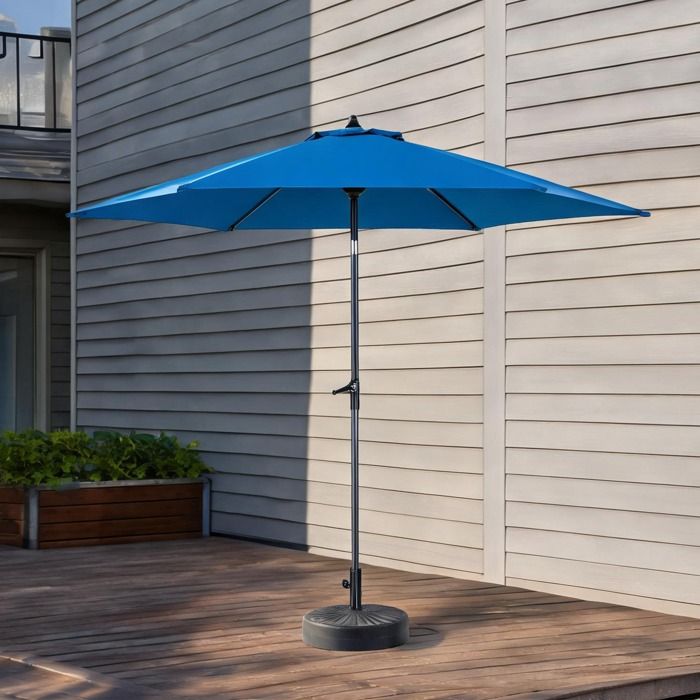 Parasol rectangulaire double face 2,74 m en polyester soft blue avec ...