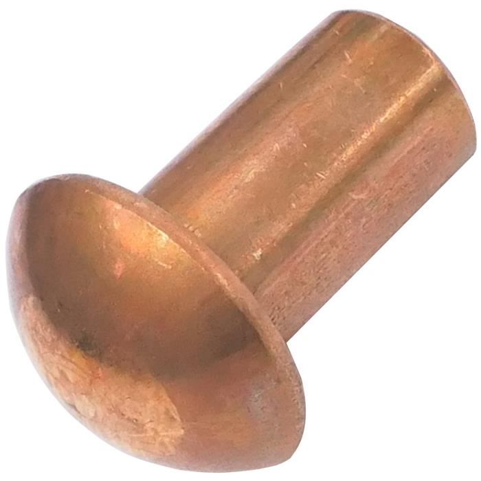 AERZETIX - Lot de 10 Rivets pleins à frapper - à tête demi-ronde bombée ...