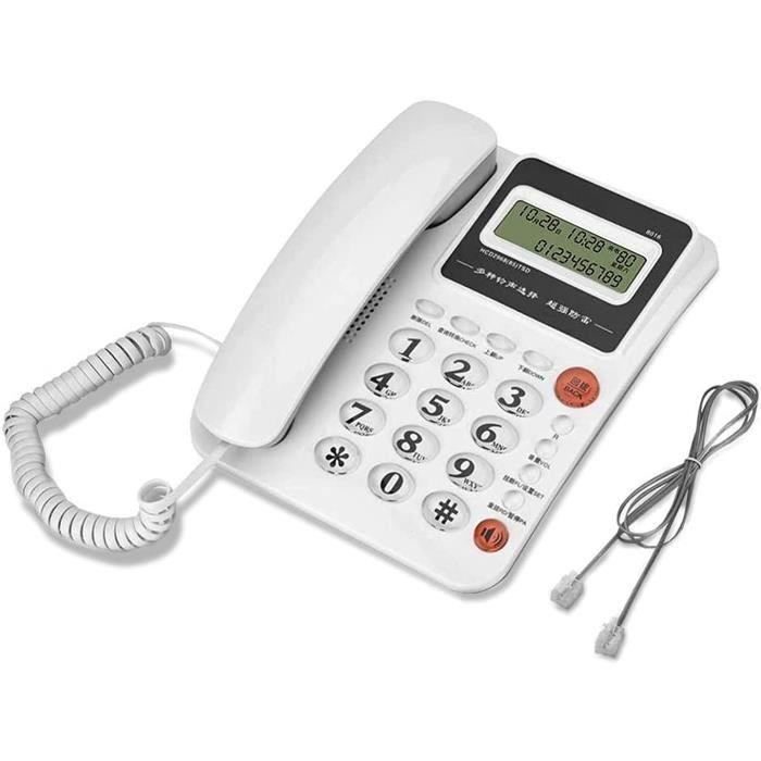 Téléphone Fixe Téléphone Filaire Fixe, Bureau à Domicile Filaire Téléphone Fixe Affichage d ...