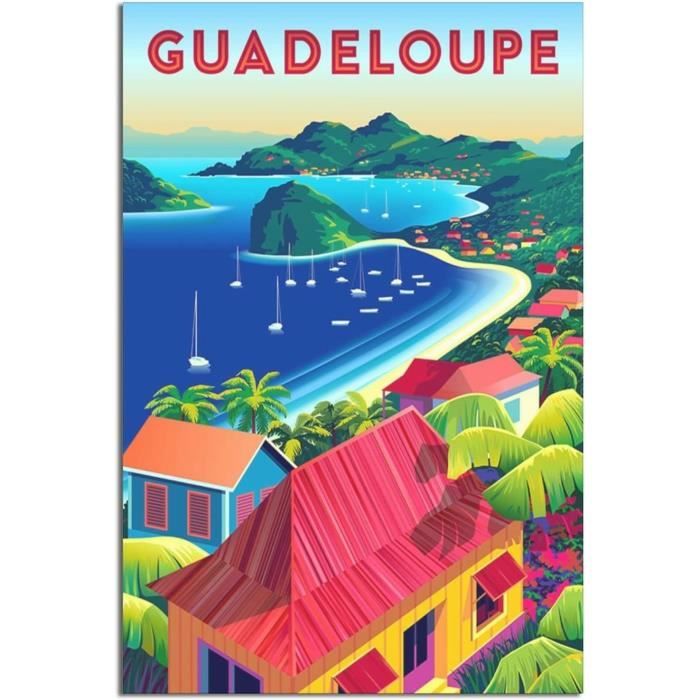 Guadeloupe France Affiche Vintage Voyage Poster Peinture Décoration ...
