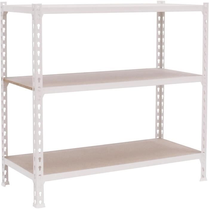 Etagère Métallique Sans Vis Kit Maderclick Mini 3-300 900 Blanc-Bois[n786] - Cdiscount Maison