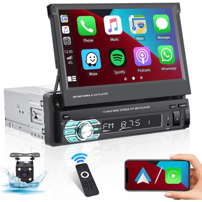 Bluetooth Autoradio 1 Din Carplay et An oid Auto 7 Pouces Écran Tactile ...