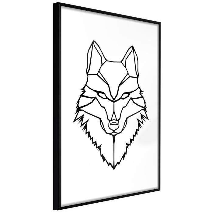 Wolf Look - taille:40x60 finir:Cadre noir avec passe-partout ...