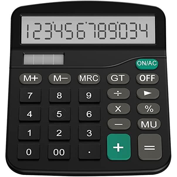 Calculatrice de Poche - Calculette Simple - 12 Chiffres - Noir - 160g ...