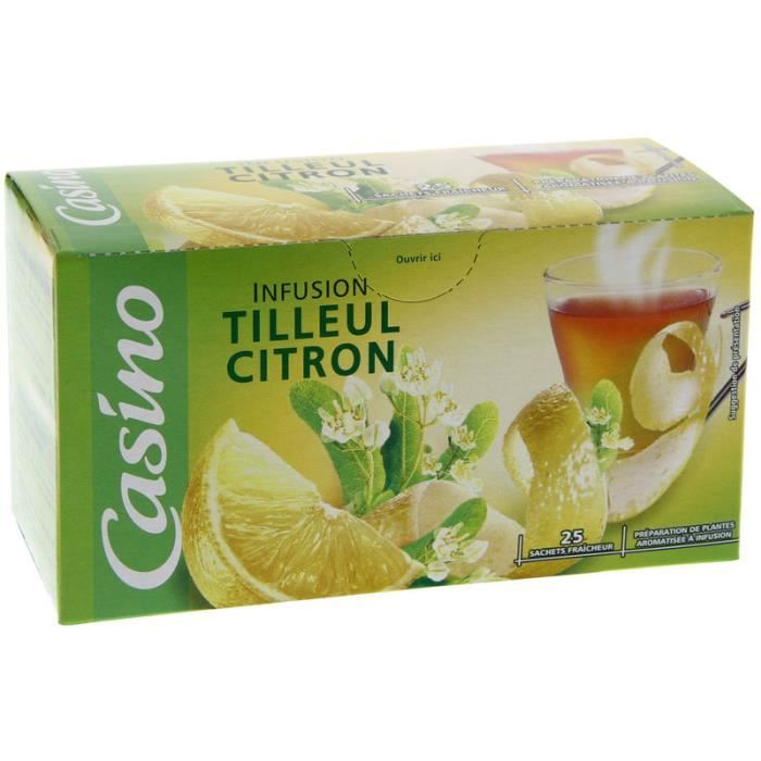 CASINO infusion tilleul/citron 34g - Cdiscount Au quotidien