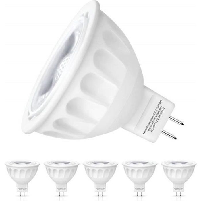 LED Gu 5.3, 5W MR16 Gu5.3 Spot LED, Equivalent 50W Ampoule Halogène ...