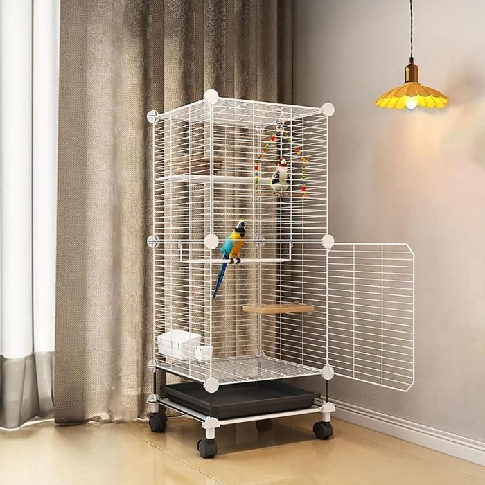Grande Cage À Oiseaux, Cage À Perroquet En Métal Cage À Perruches Avec ...
