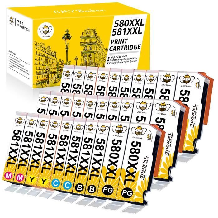 CMYBABEE 30 Cartouches d'encre Compatible pour Canon PGI-580xxl CLI ...