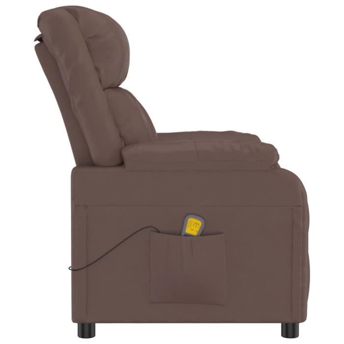 KEENSO Fauteuil de massage inclinable Marron Similicuir ES006 ...