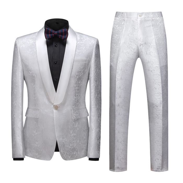 Costume Homme 2 pièces Mariage Business Slim Fit Smoking Simple ...