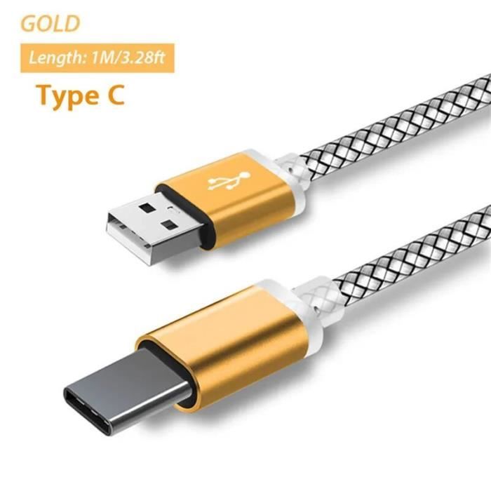 Câble connecteur - RNCYN - Type C - Extra long 1m - Cuivre pur - 6 ...