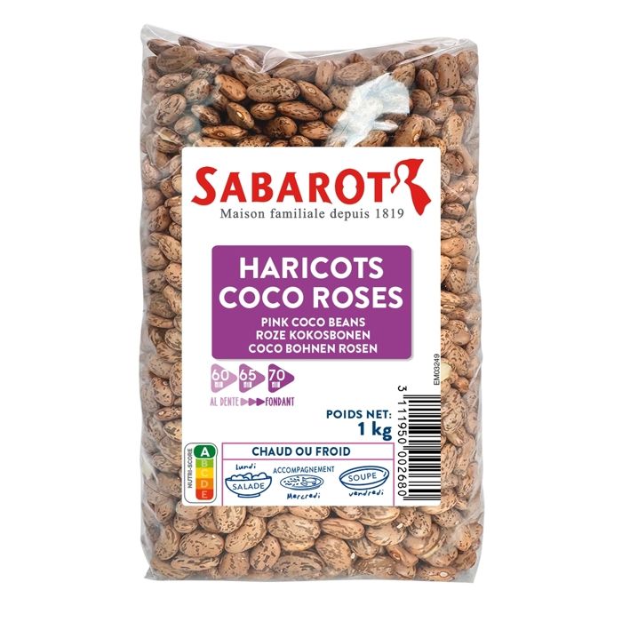 Haricots cocos roses sachet de 1kg Sabarot - Cdiscount Au quotidien
