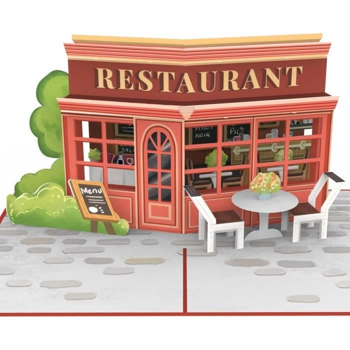 ® Carte pop-up restaurant – Carte d'anniversaire 3D ou bon pour visite au restaurant, Carte de ...