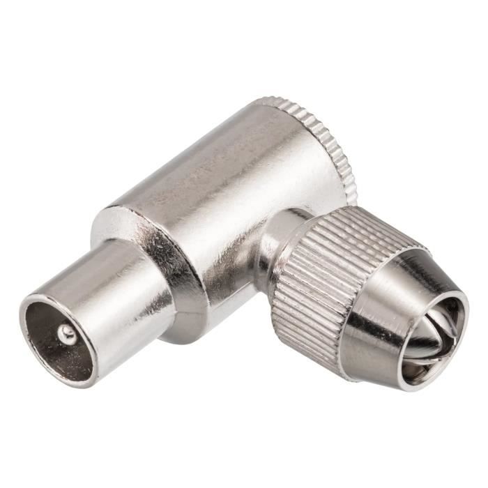 1 connecteur coaxial IEC coudé à 90° (outils nécessaires) - Connecteur ...