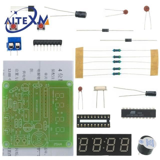 Circuits intégrés,AT89C2051 DIY KITS--AT89C2051 Horloge électronique ...
