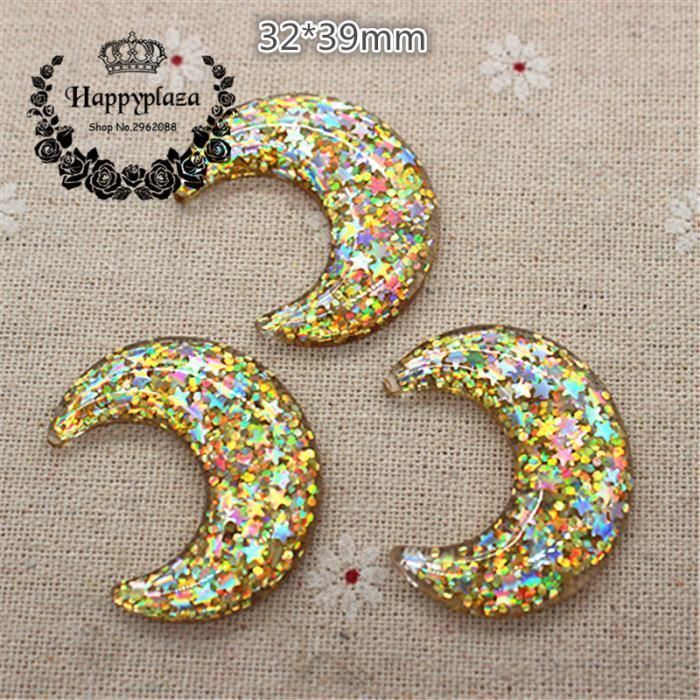 OBJET DECORATIF,--Cabochon à dos plat en résine, 10 pièces, 32x39mm ...