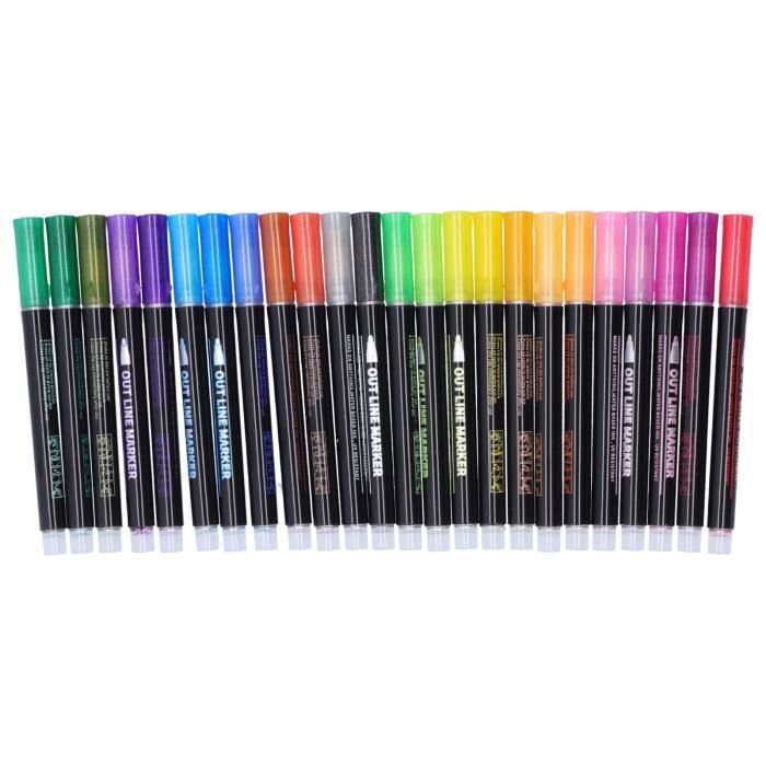 Zerone Stylo surligneur 24Pcs Surligneurs Étanche Fluency Ink Stylos de ...
