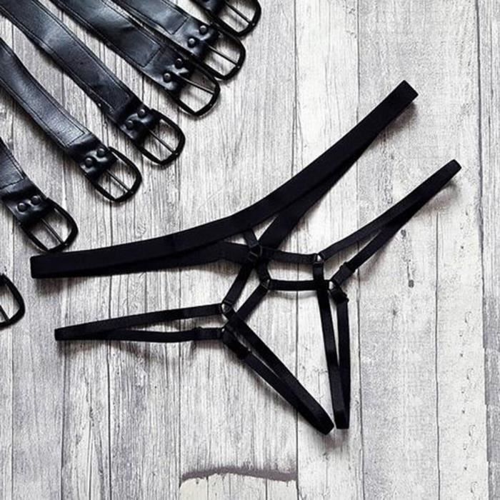 String Tanga Femmes culotte sexy dentelle haute élastique lingerie ...