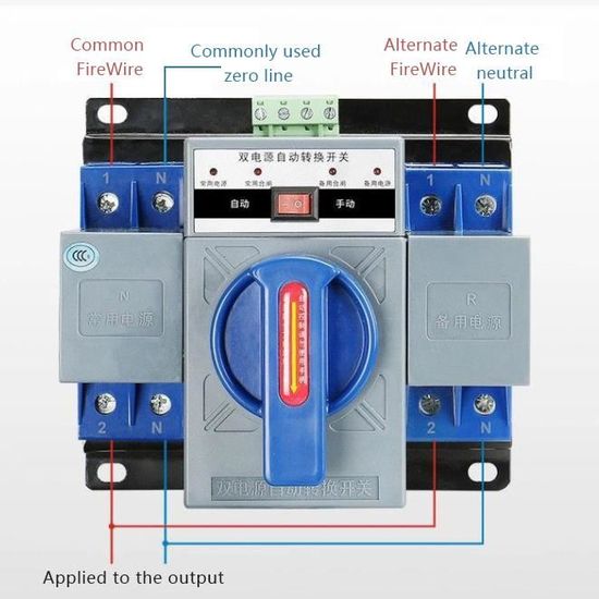 ATS 2P 63A 230V Commutateur De Transfert Mini-disjoncteur De Circuit Automatique Électronique ...