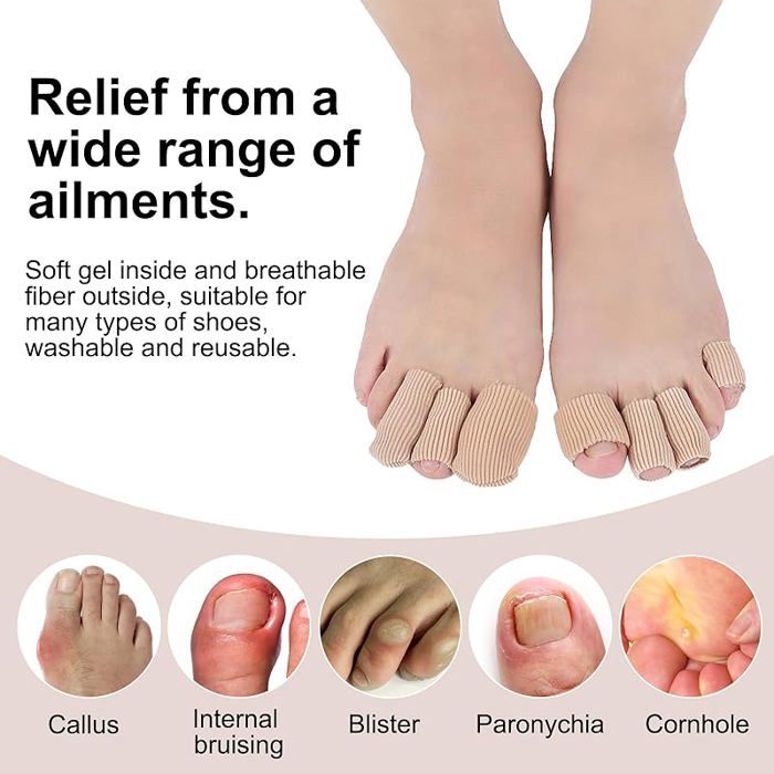 Lot de 4 Protection Orteils en Silicone Dcoupable,Tube de Coussin ...