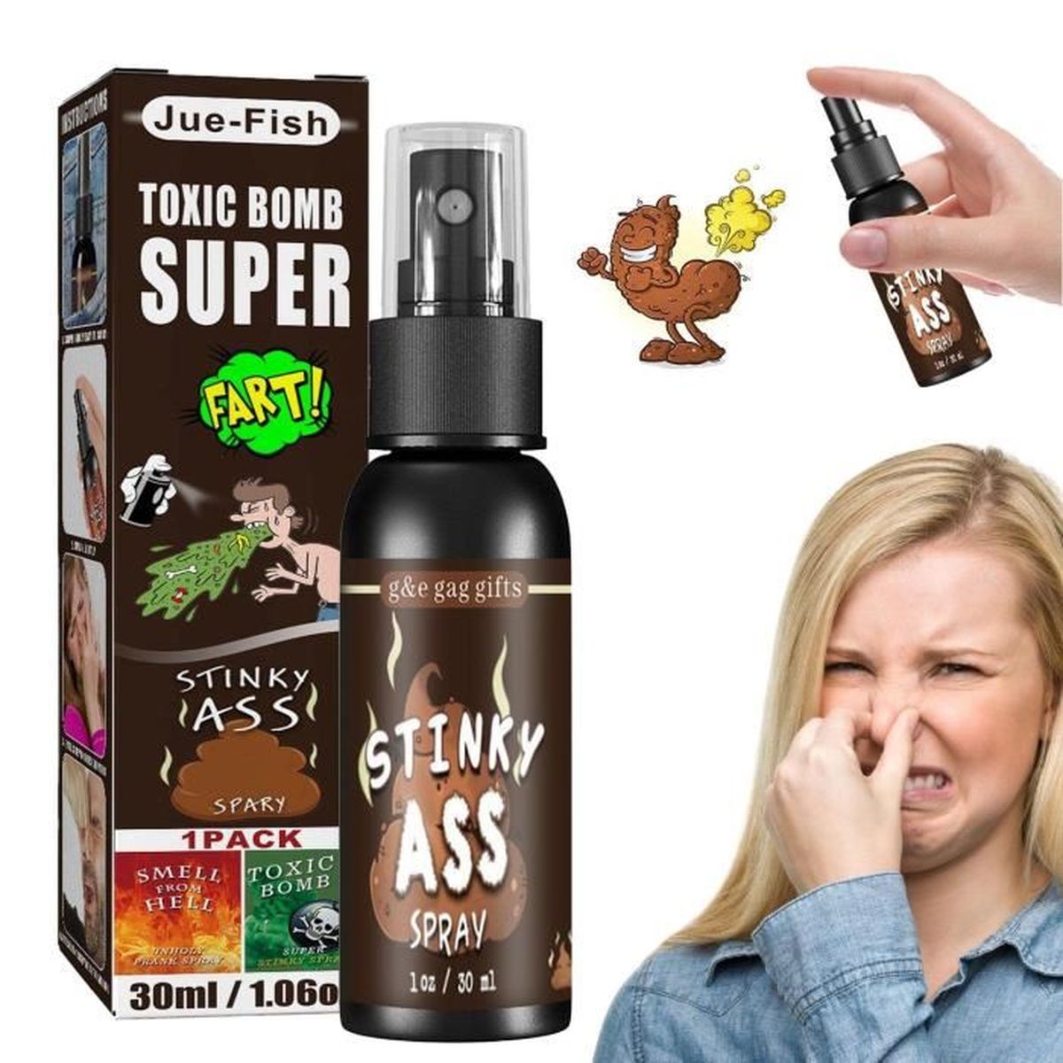 Fart Spray, Tricky Liquid Fart, 30ml Drôle Et Puant Fart Prank Sprays ...