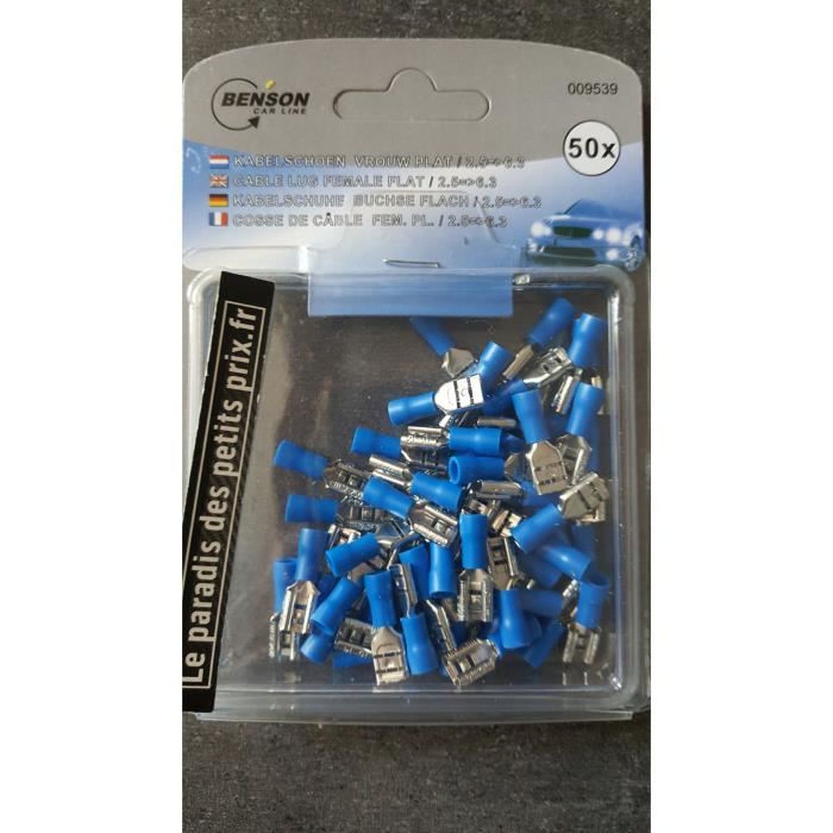 Cosse électrique, cosse Femelle plate / 2.5 =>6.3 bleu ,50 cosses ...