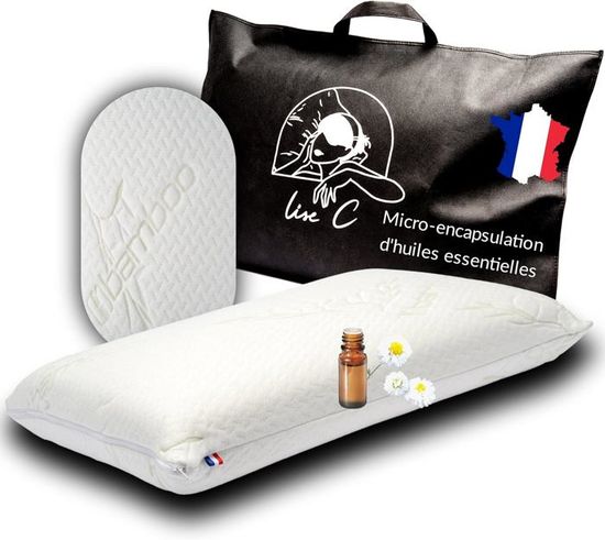 Ecru Oreiller Mémoire de Forme Housse Bambou avec Micro-Encapsulation d ...