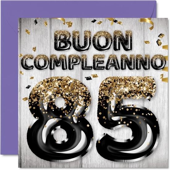 Carte D'Anniversaire Homme 85 Ans \U2013 Ballons À Paillettes Noires ...
