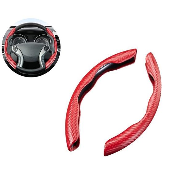 Couvre-Volant - KAKOO - Fibre de carbone - Rouge - Universel 38cm - Cdiscount Auto