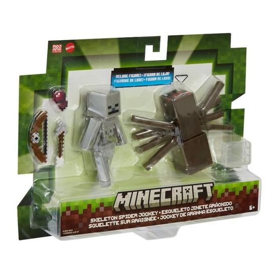 Figurine - MATTEL - MINECRAFT SKELETON SPIDER JOCKEY DELUXE - 2 Pack ...