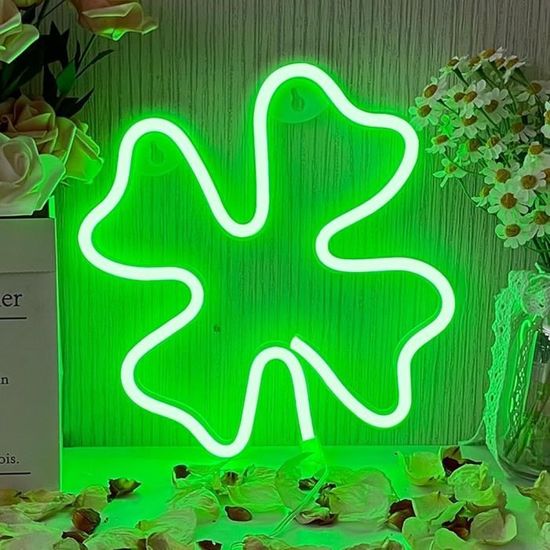 Clover Neon Signs,Clover Enseigne Au Néon Batterie Usb Fonctionnement ...