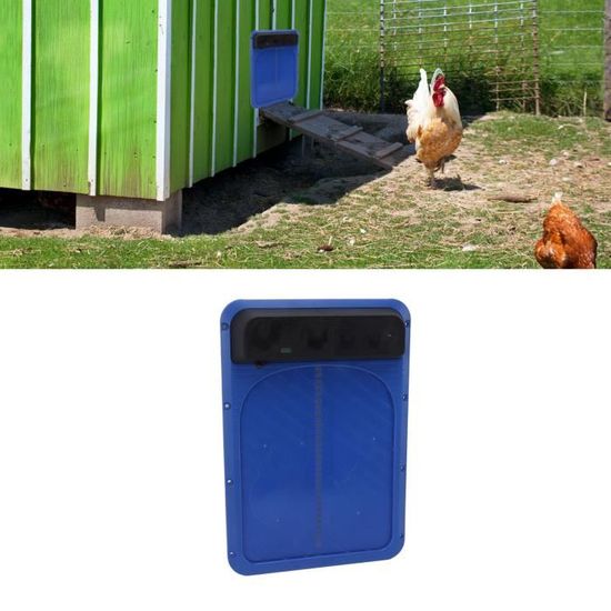 Porte de poulet solaire Porte de poulailler automatique à énergie solaire avec capteur de ...