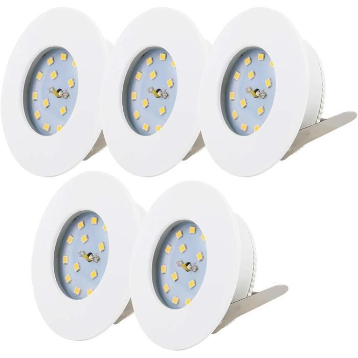 Lot de 5 spots led encastrables salle de bain, éclairage plafond encastré, spots salle de bain ...