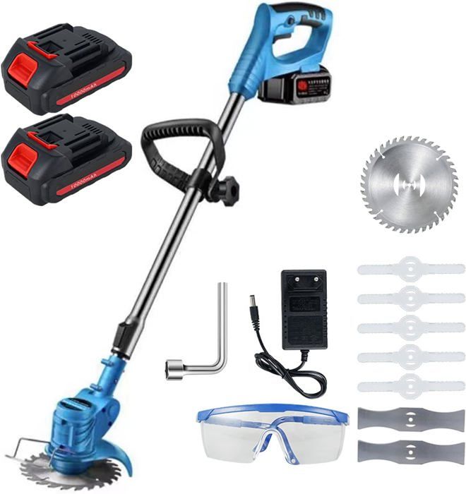 Coupe Bordures sans Fil 21V avec 2 Batteries 2.0Ah, Coupe Bordure sans Fil avec Batterie, 2 ...